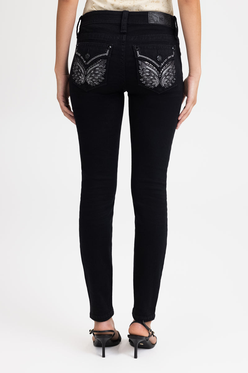 Eclipse Wings Skinny Jeans | Only $119.00 | Black | Miss Me