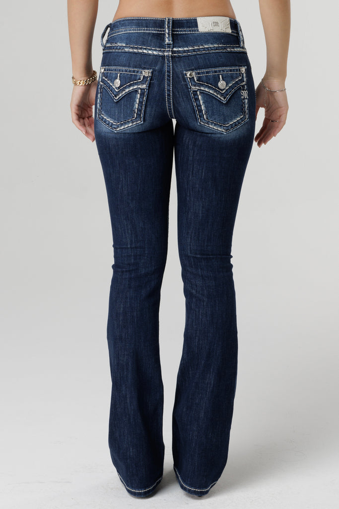 Classic Saddle Stitch Bootcut Jeans | Only $109.00 | Dark Wash | Miss Me